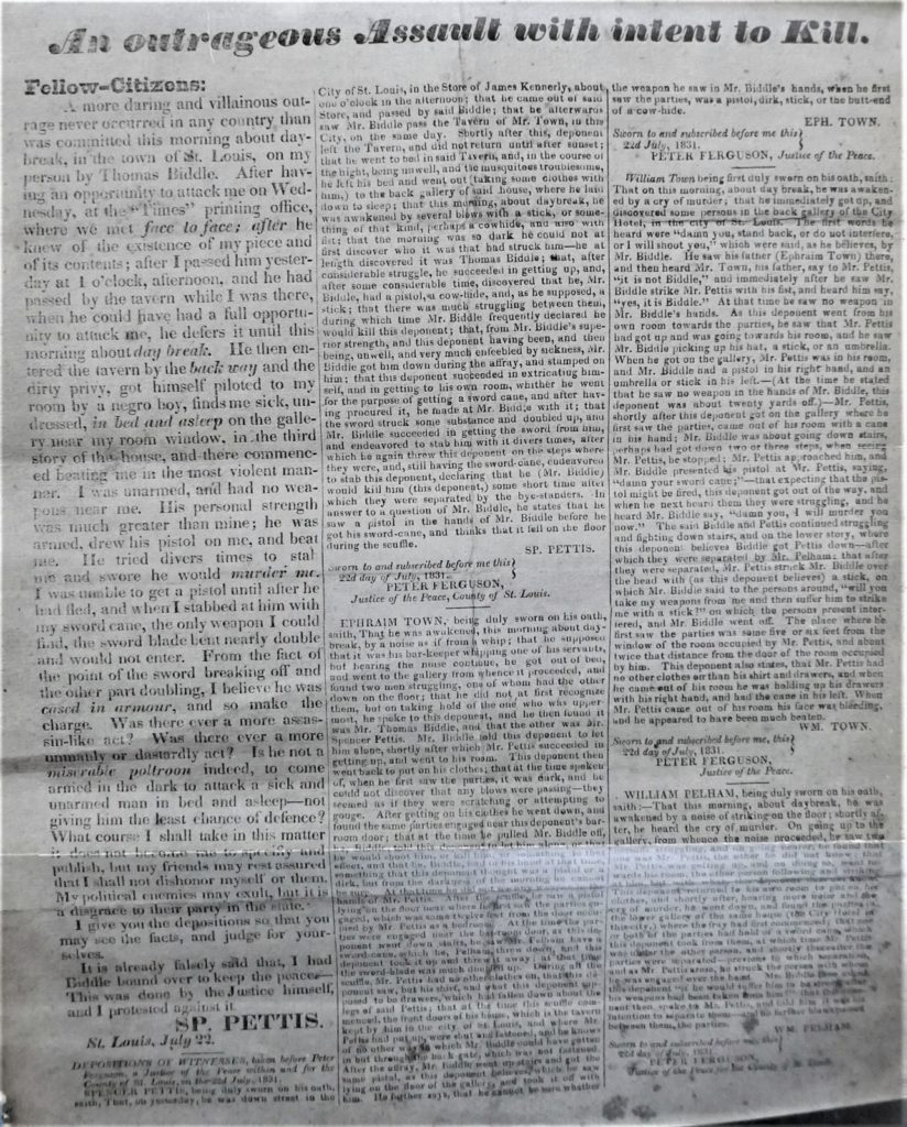 An Affair of Honor on the Western Frontier: The Pettis-Biddle Duel ...